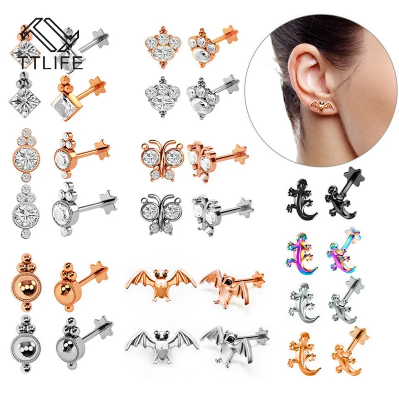 Piercing para el trago para cartílago de la oreja, anillo helicoidal ...