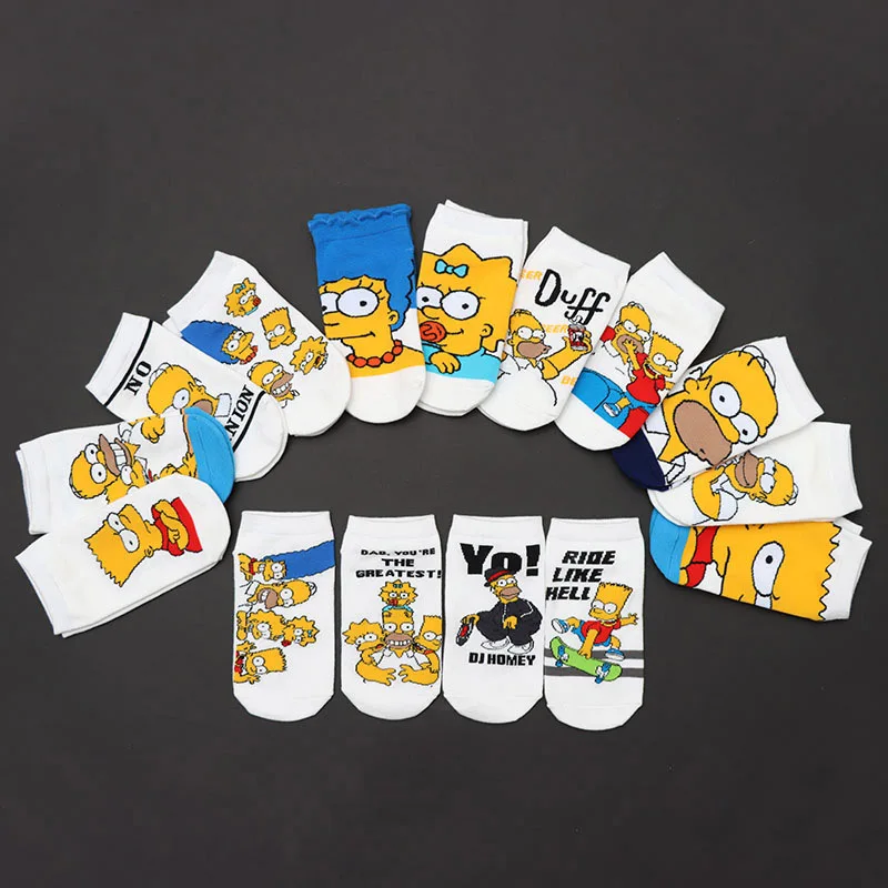 New Novelty Funny Cartoon Simpson Pattern Socks Men Women Unisex Happy ...