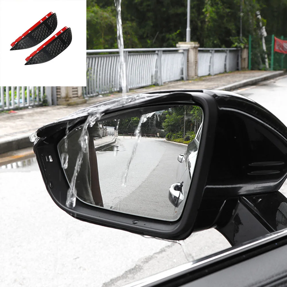 Rear-View-Glass-Mirror-Trim-Rain-Shield-Visor-Shade-Eyebrow-For-VW ...