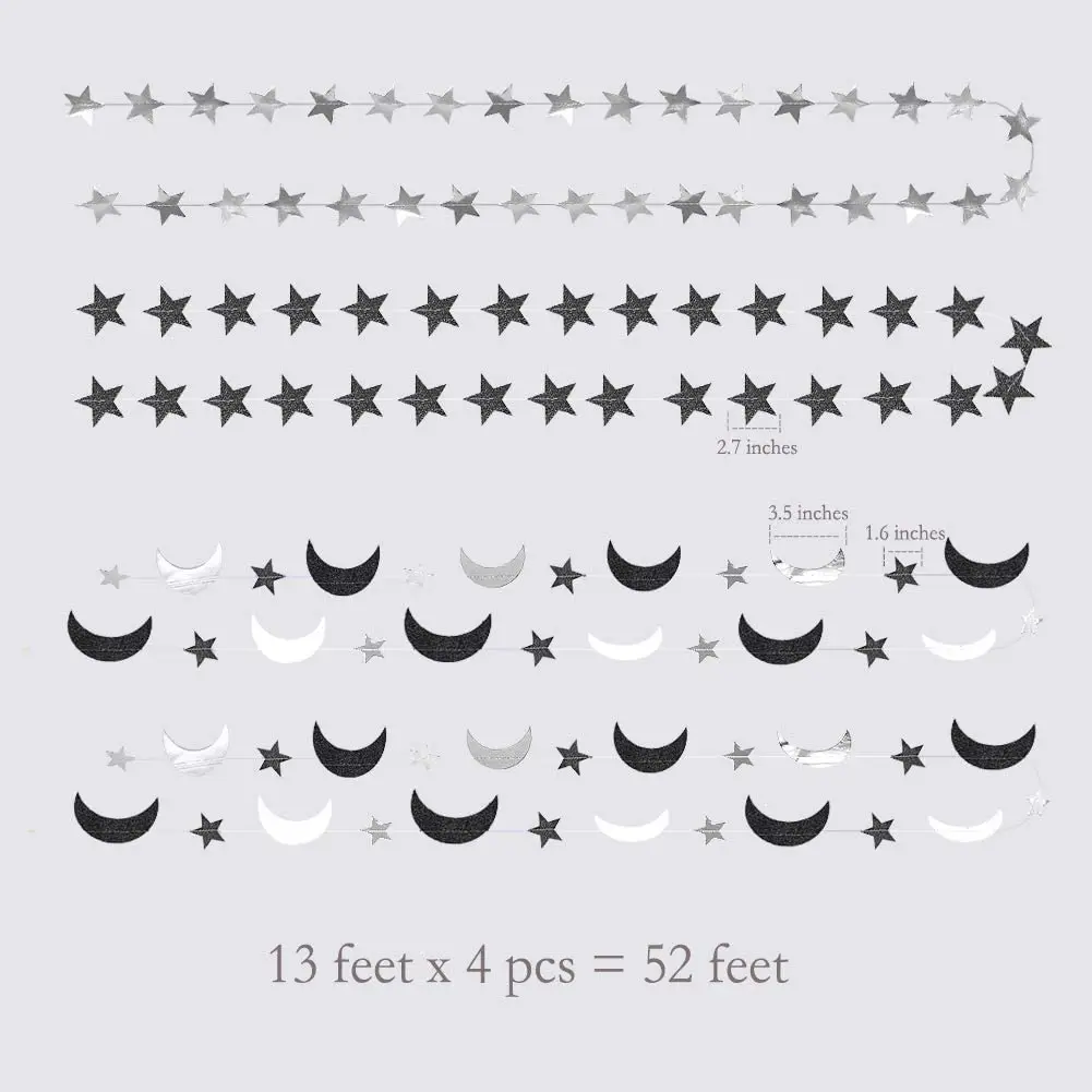 BANDEROLE,Black Star--Banderole décorative EID Mubarak, 4 mètres ...