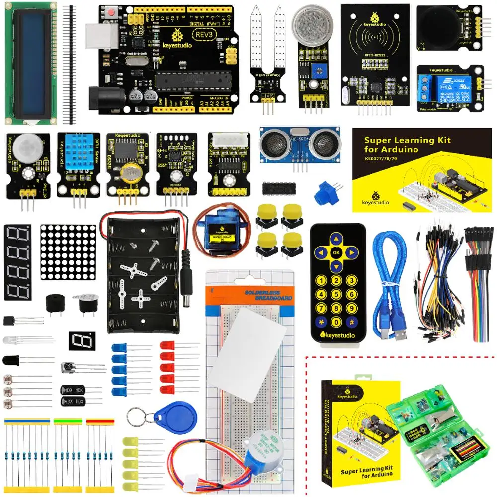 Basic Starter Kit for Arduino without UNO R3 Beginner Learning Tutorial ...