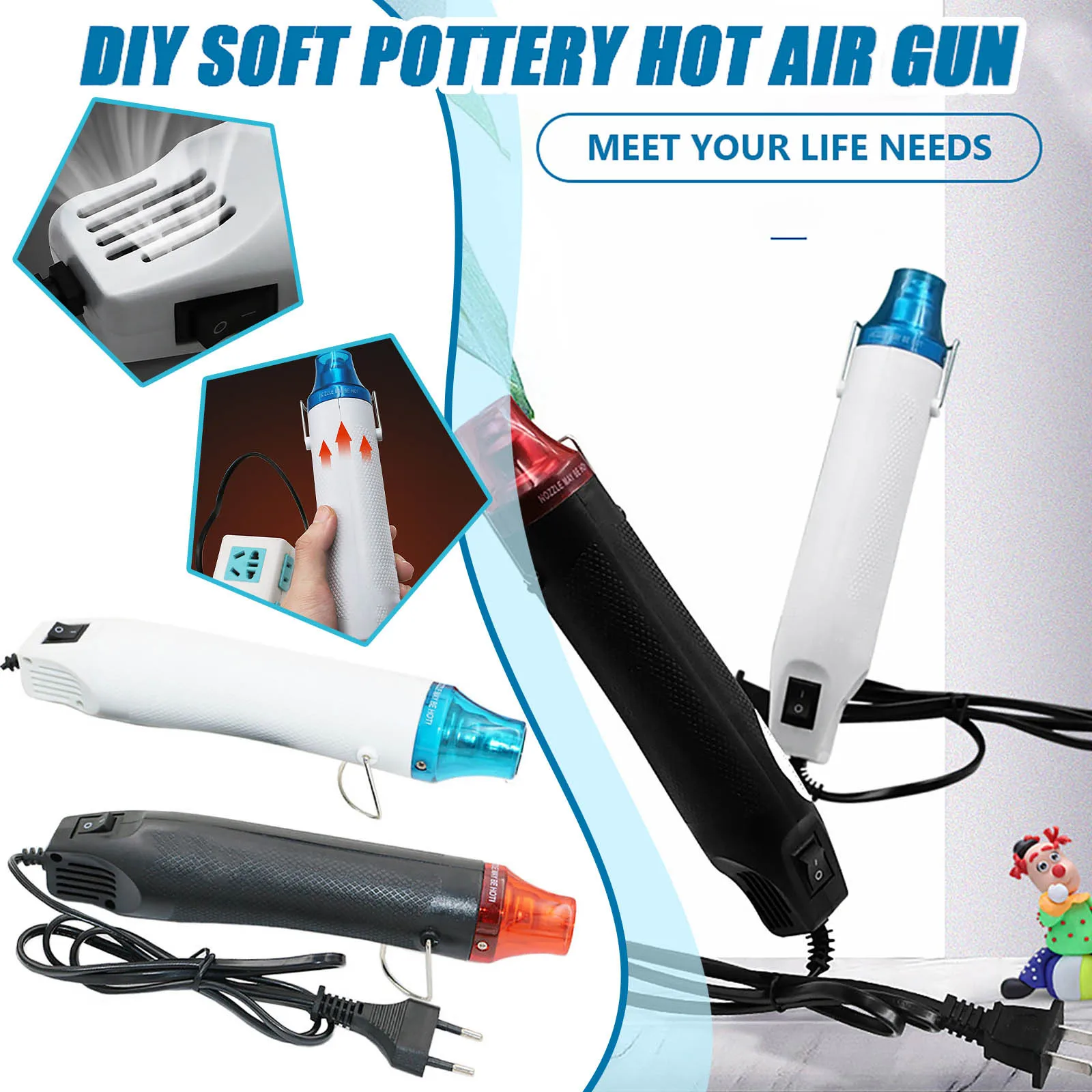 220v Diy Using Heat Gun Electric Power Tool Hot Air 300w Temperature ...