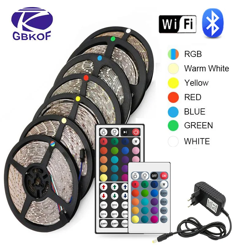 Rgb 300 Led Strip Light 5m 10m 15m 60leds/m 5050 Smd 2835 White Warm ...