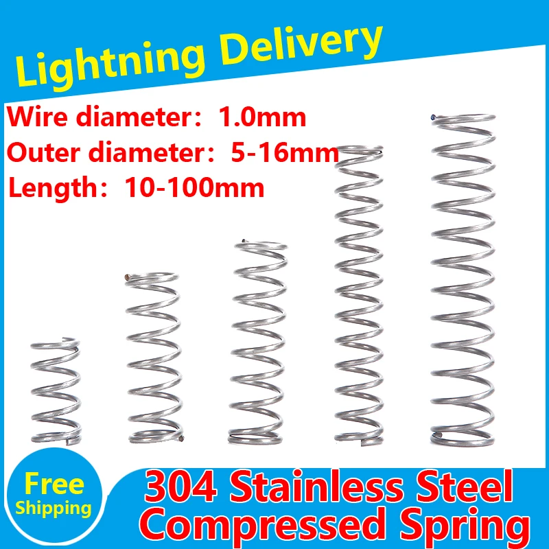 Ressort de Compression en acier inoxydable 304 SUS, diamètre du fil 1 ...