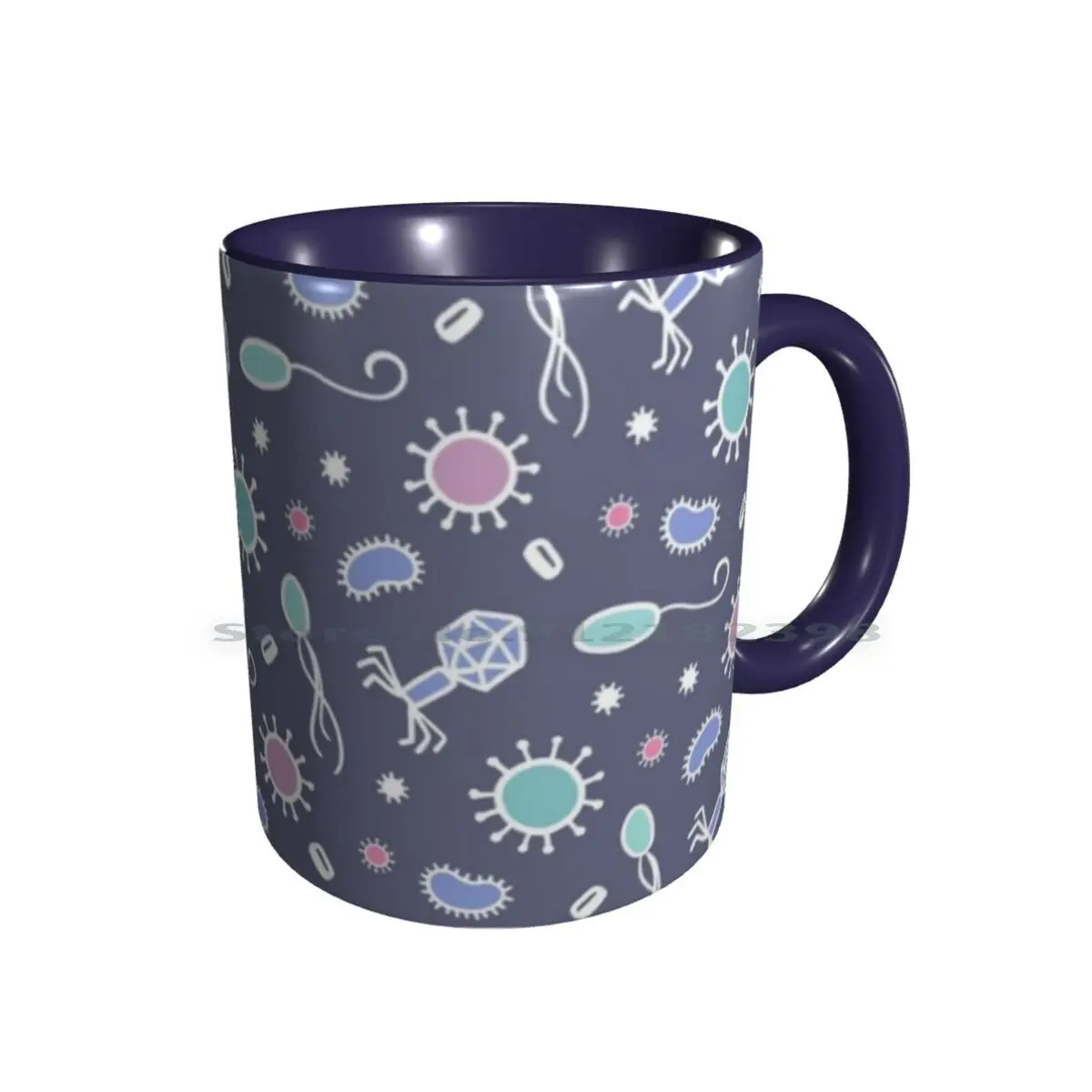 Microbes Dark Ceramic Mugs - Mon Science