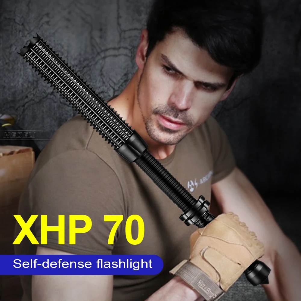 Telescopic-Baton-Self-Defense-Led-Torch-Cree-Xhp70-Led-Tactical ...