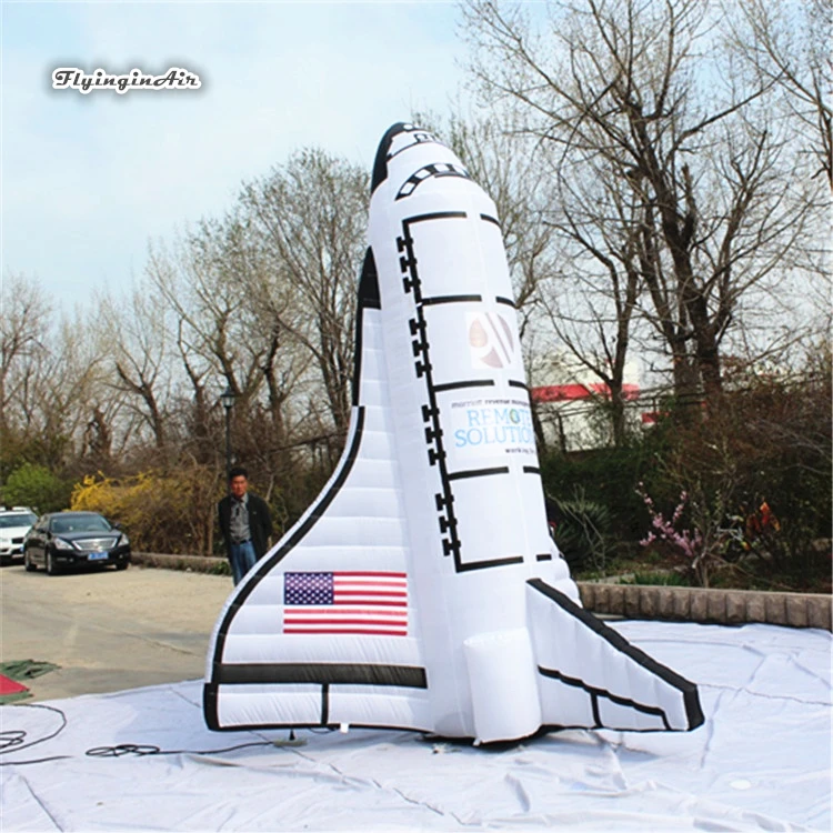 Inflatable Space Shuttle 3m Height Lighting White Air Blow Up Rocket ...
