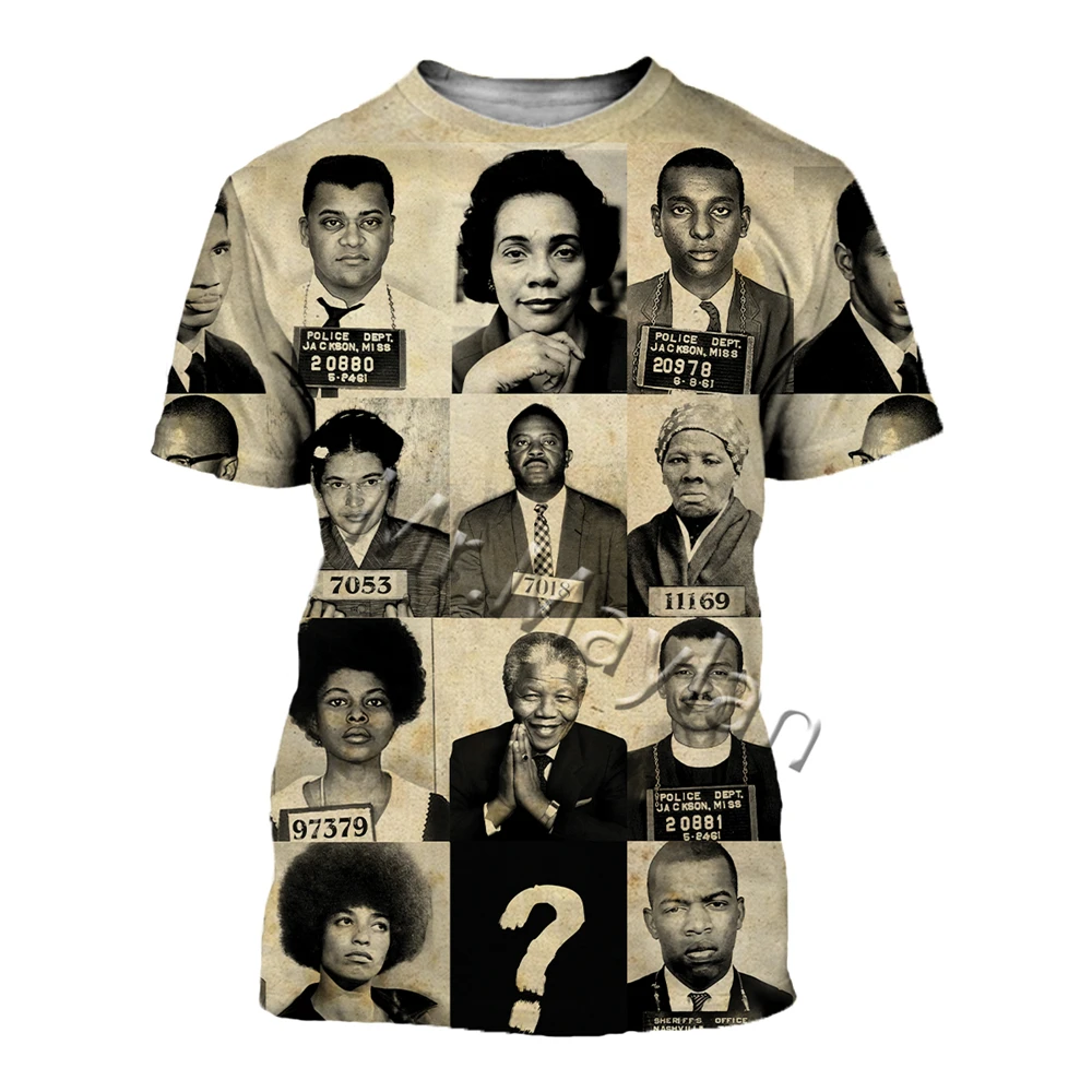 Civil right leader 3d print t shirt Men/women vintage short sleeves Tee ...