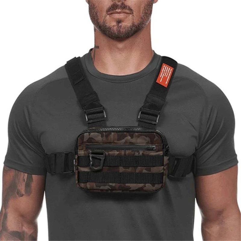 สะท้อนแสง Streetwear Hip Hop Chest Rig กระเป๋าใหม่ผู้ชายกระเป๋าคาด ...