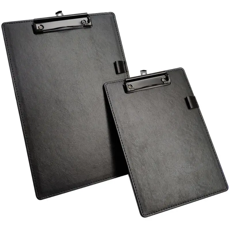 Black-PU-Leather-A4-A5-Clipboard-File-Paper-Clip-Board-Writting-Pad ...