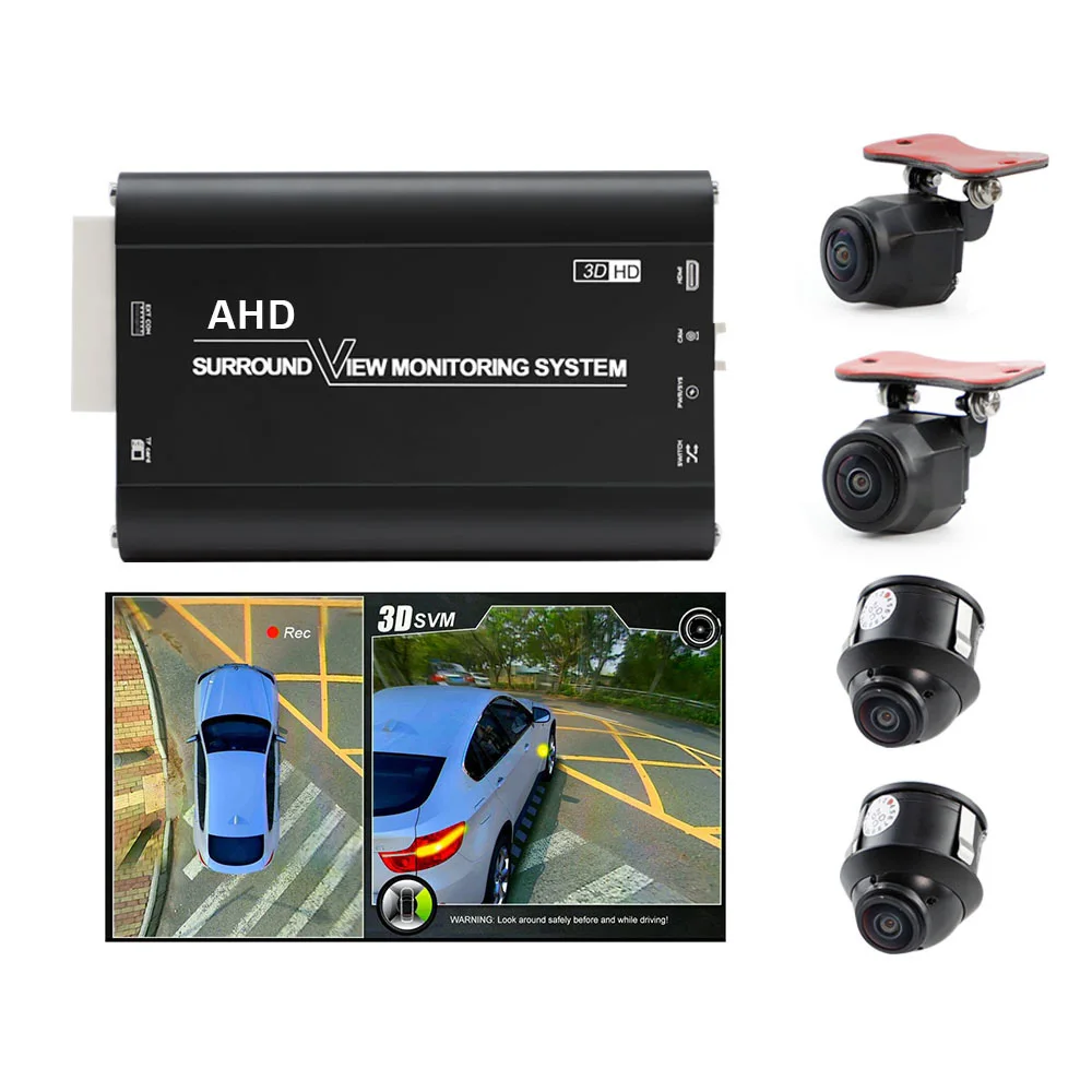 Car 360 degree panoramic bird view parking assist system 3D HD car AHD ...