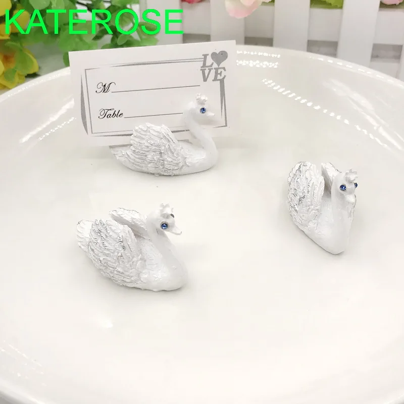12PCS-Elegant-White-Swan-Place-Card-Holder-Photo-Holders-Wedding-Bridal ...