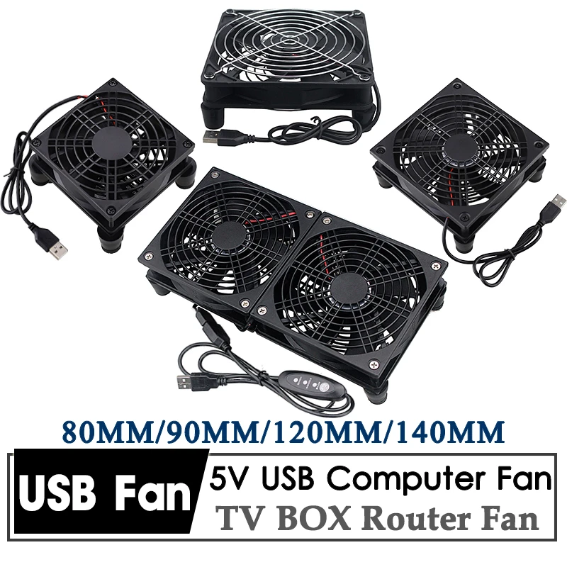 Gdstime Router Cooling Fan Dc 5v Usb 80mm 92mm 120mm 140mm Diy Wireless ...