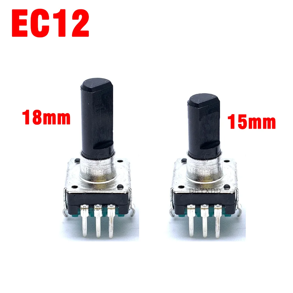 2pcs-EC12-Car-Audio-Encoder-With-Switch-24-Positioning-Number-Pulse-Shaft-Length-18MM-15MM ...