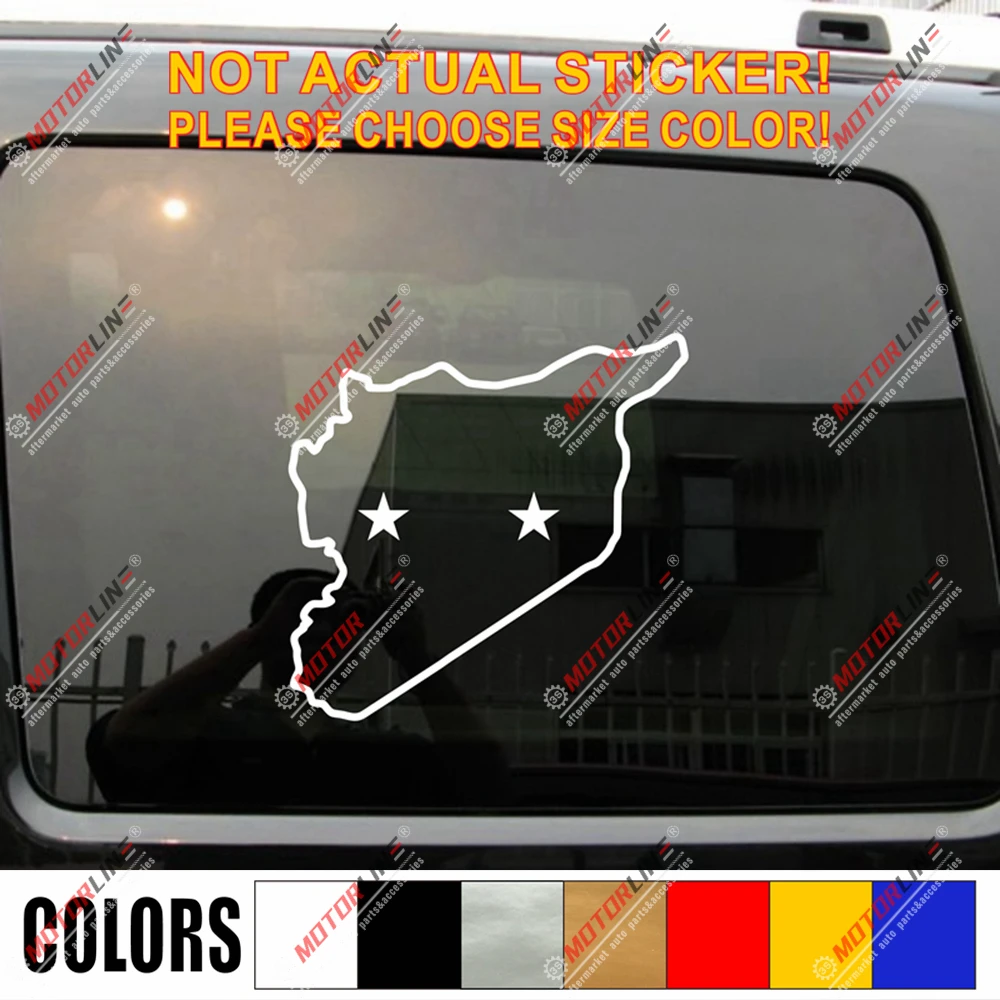 Syria Map Decal Sticker Syrian Arab Republic Car Vinyl no bkgrd pick ...