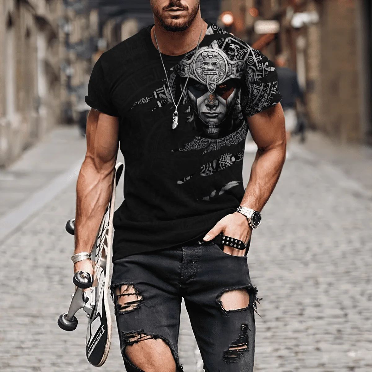 Aztec Warrior Tattoo Sleeve
