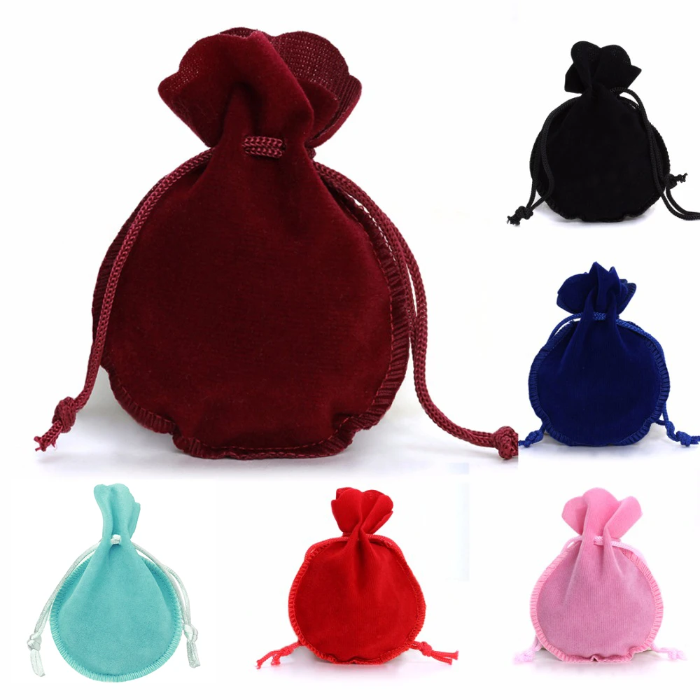 1-10pcs/lot Drawstring Velvet Bag Drawstring Calabash Pouch Jewelry ...