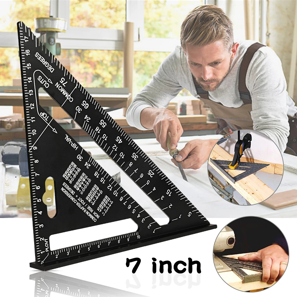 7-12-inch-Triangle-Ruler-Aluminum-Alloy-Angle-Protractor-Metric ...