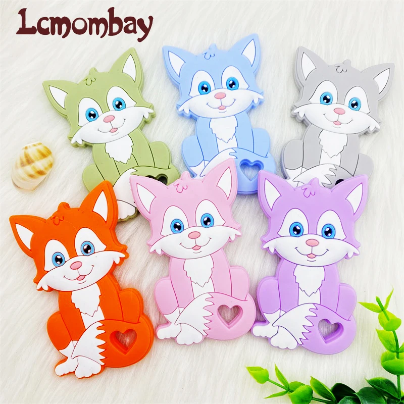 1pcs Baby Teether Silicone Mini Fox Baby Pacifier Pendants BPA free ...