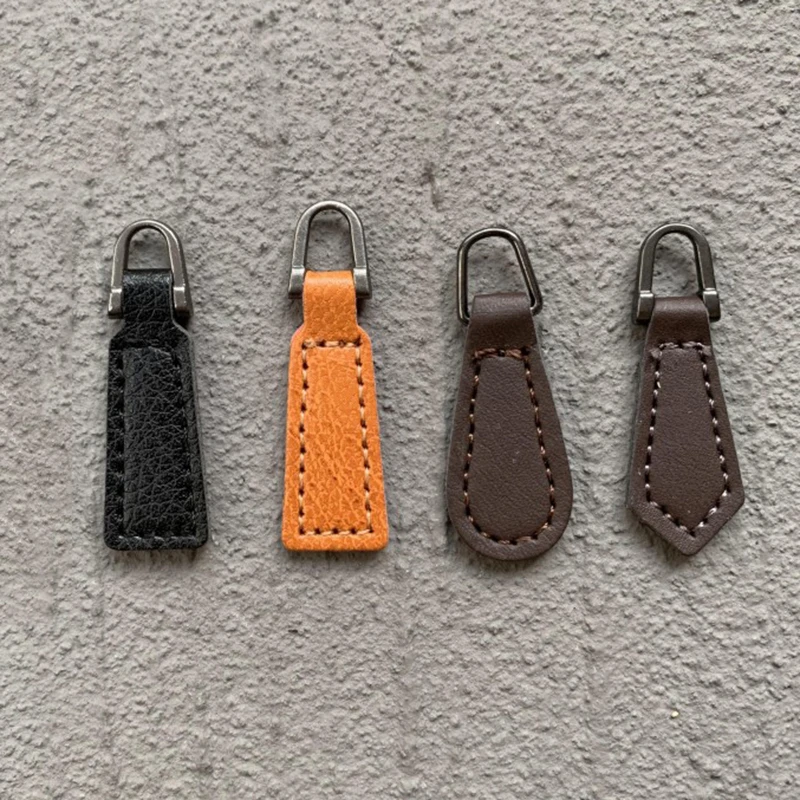10Pcs/Set PU Leather Zipper Sliders Pull Head Backpack Apparel ...