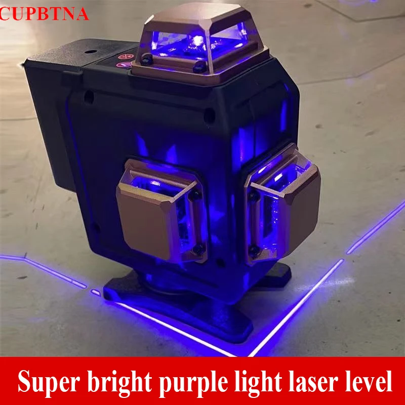 Laser Level 3d 4d 8/12/16 Line Powerful Purple Light Digital Display ...