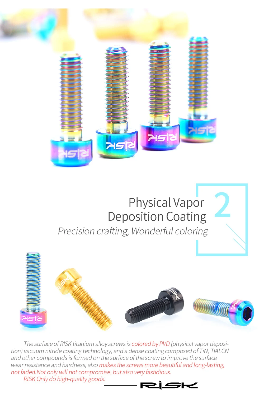 Accessoire vélo,vis de selle en titane M5 x 16-18MM,6 pièces,tige de ...