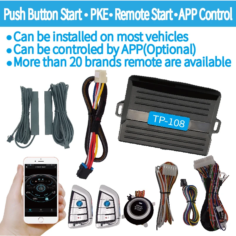 Push button start PKE passive keyless entry Remote Start Mobile phone ...
