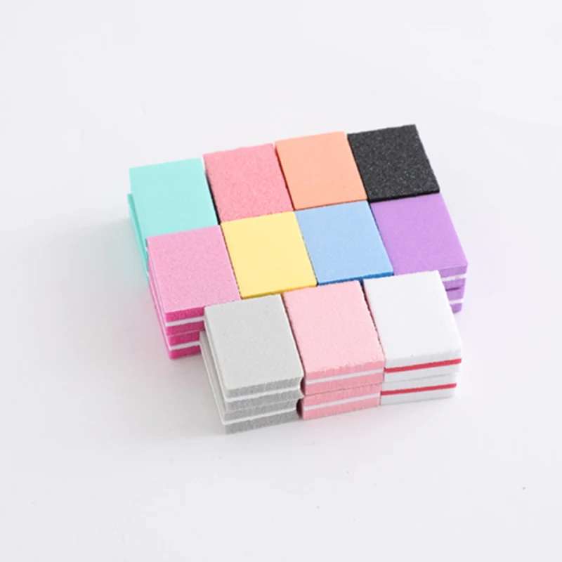 50pcs/pack Double-sided Mini Nail File Blocks Colorful Sponge Nail ...