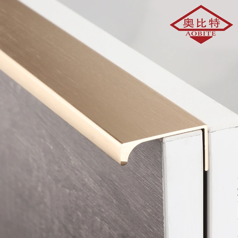 AOBT Black And Gold Long Invisible Handle 120mm Aluminum Wardrobe Door ...