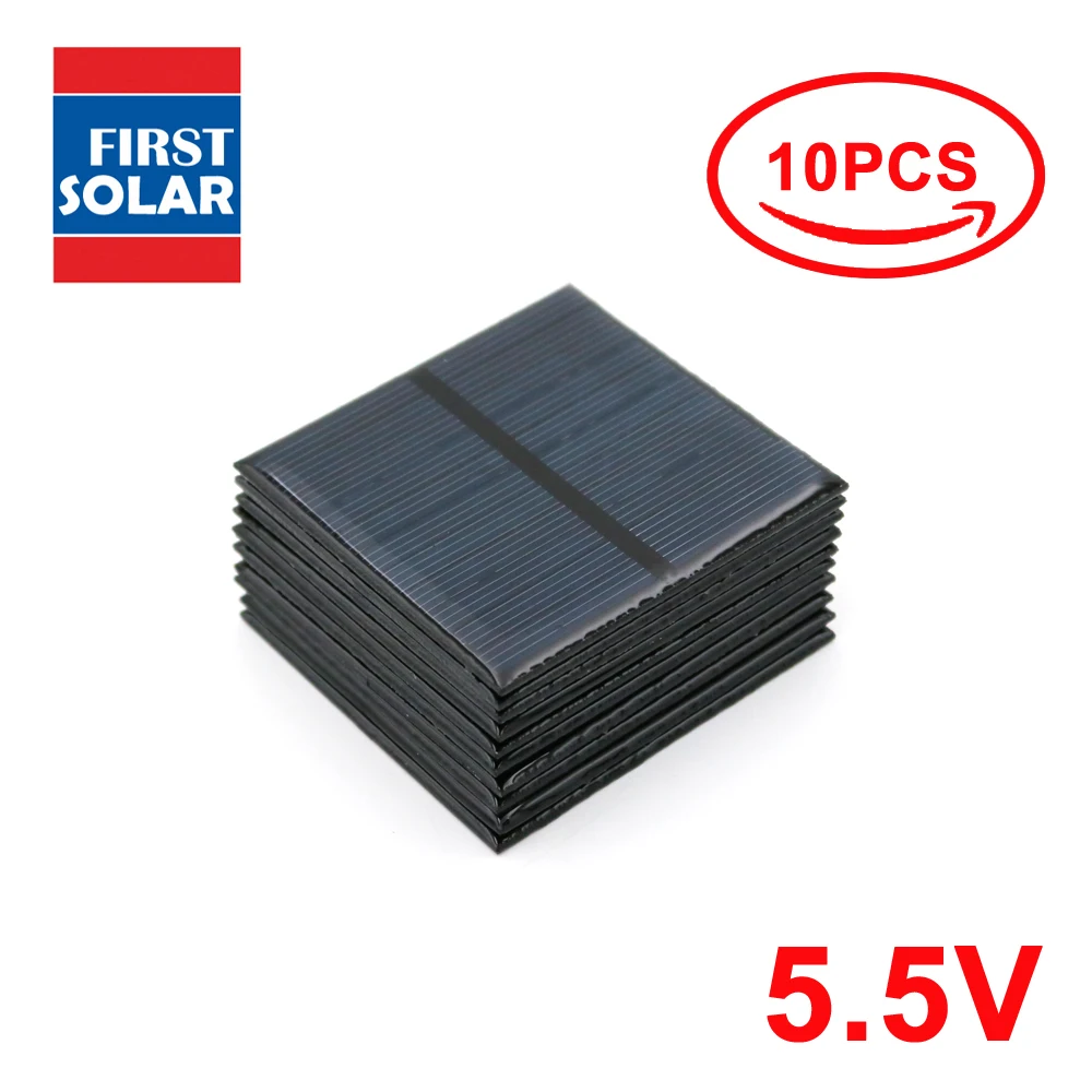 10pcs Solar Panel 5.5v Mini Solar System Diy For Battery Pv Cell Phone ...