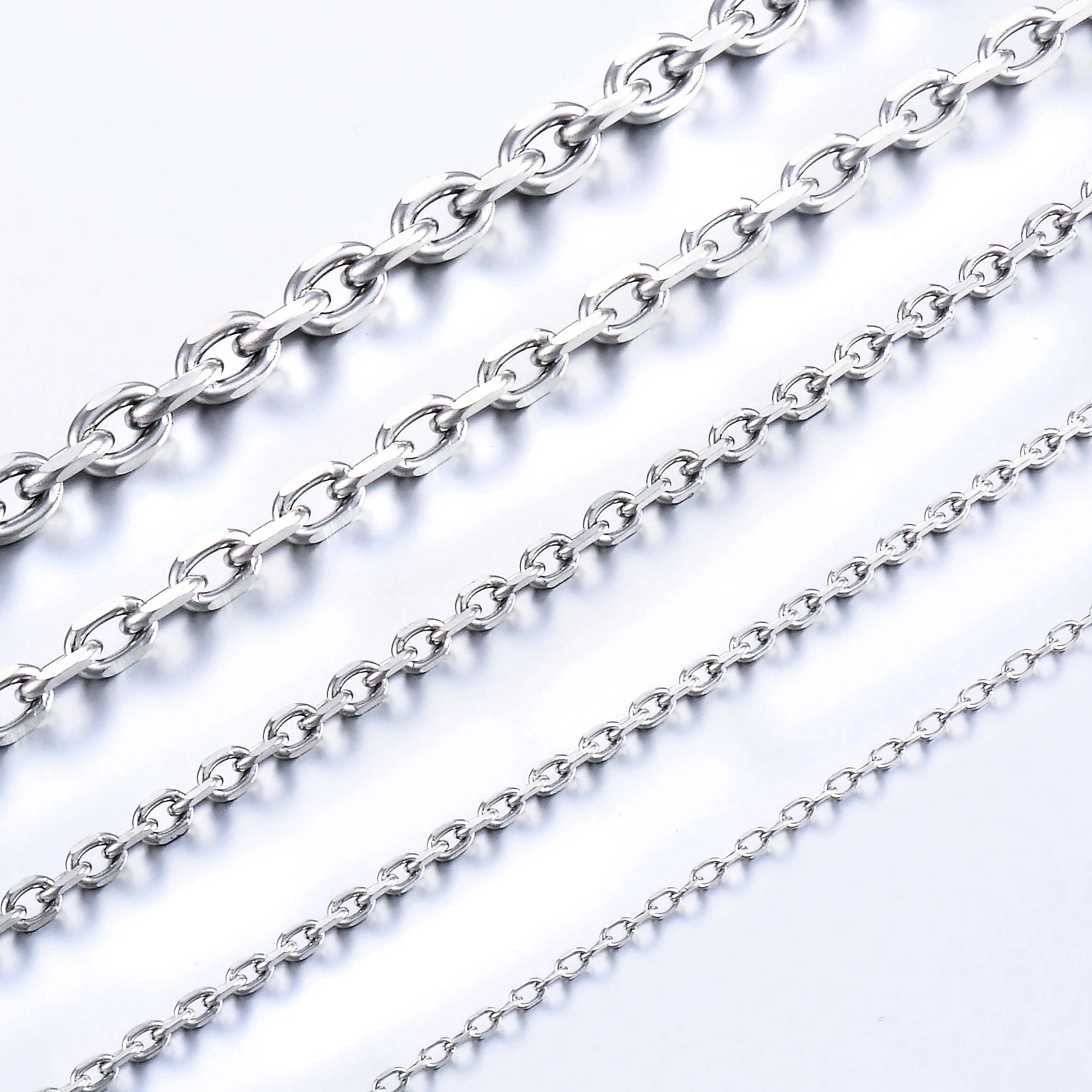 Stainless Steel Silver Chain 1.6mm / 2.4mm / 3mm / 4mm / 5mm Fashion ...