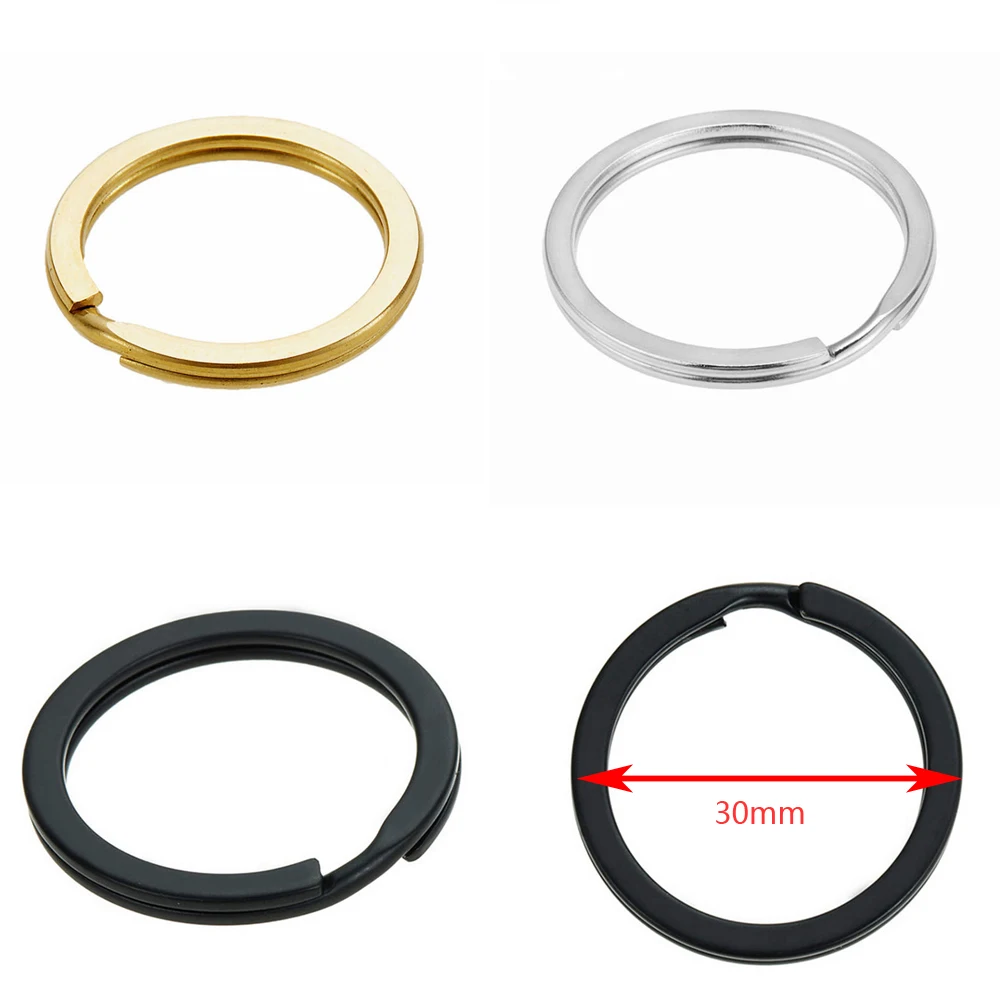 Julie Wang 10PCS 30mm Key Ring Matte Iron Keyring Split Key Chain Round ...