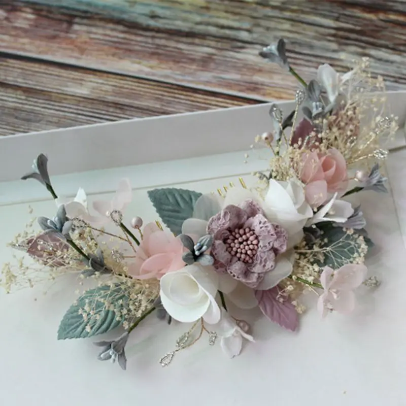 Свадебная Корона из искусственных цветов повязка на голову имитация ...