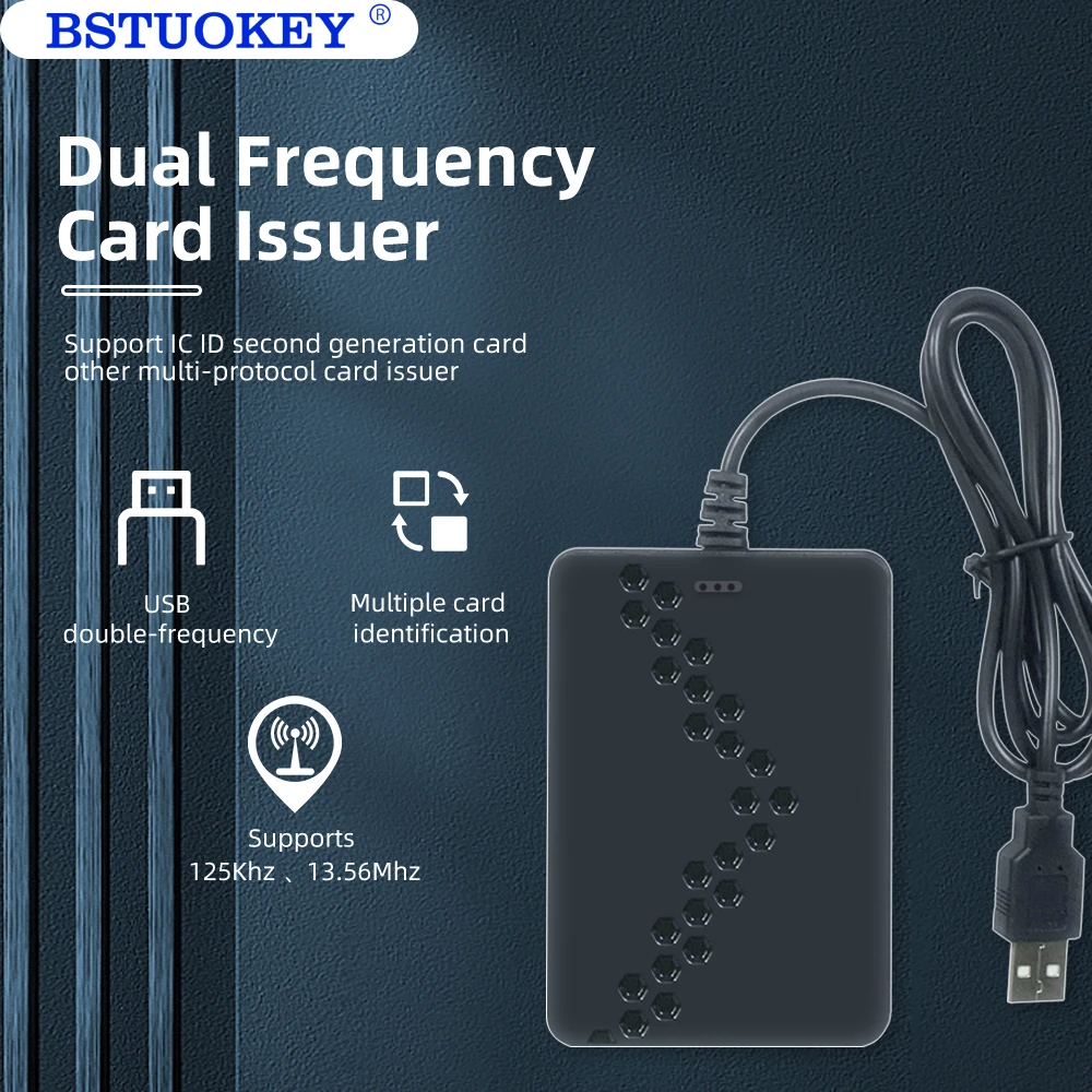 Dual Frequency 125khz+13.56Mhz RFID Reader Sensitivity Smart Window USB ...