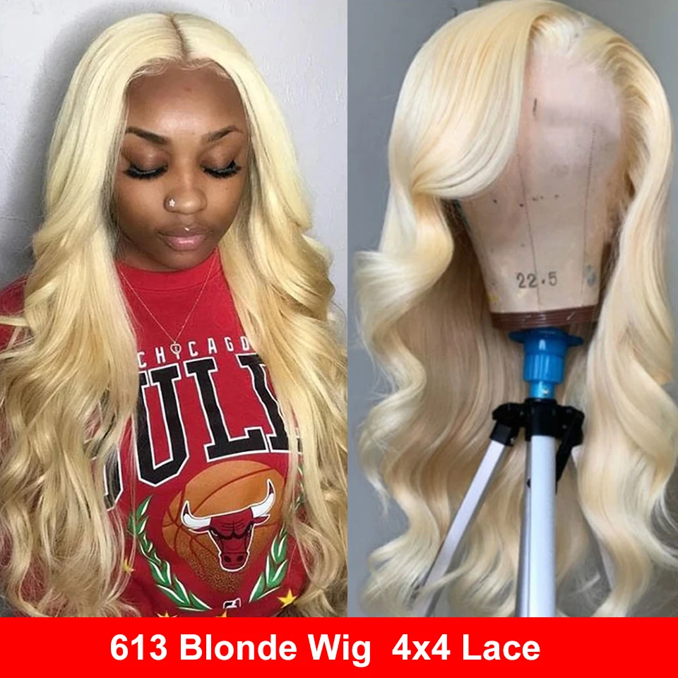 613 peluca rubia pelo peluca del pelo humano de la peluca de la onda ...