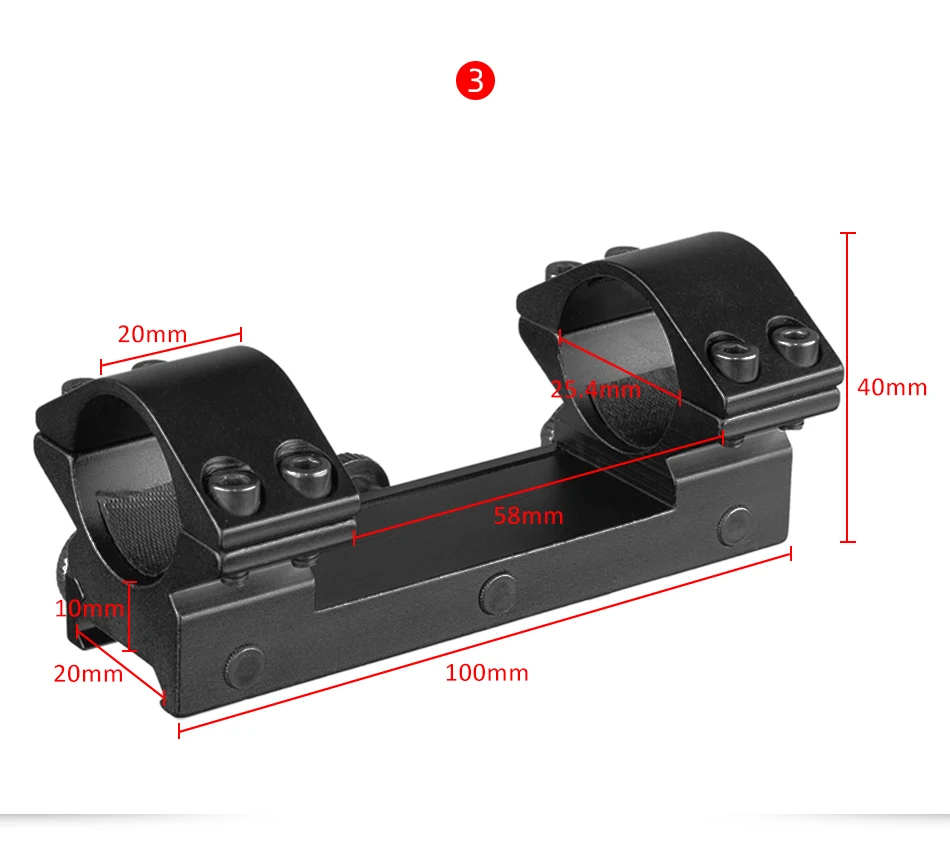 FIRE WOLF 30mm 1 Inch Ring 20mm Dovetail Rail RifleScope Mount For ...