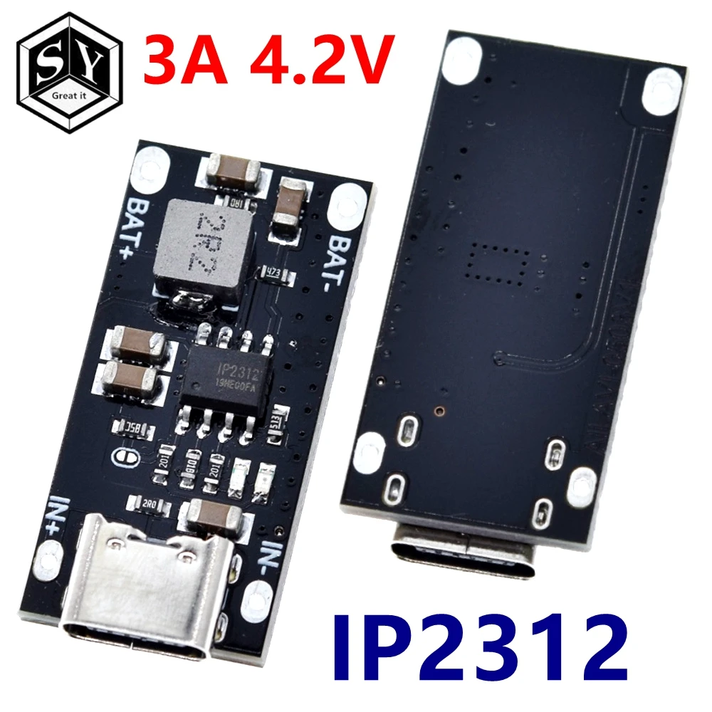 Type C USB Input High Current 3A Polymer Ternary Lithium Battery Quick Fast Charging Board ...