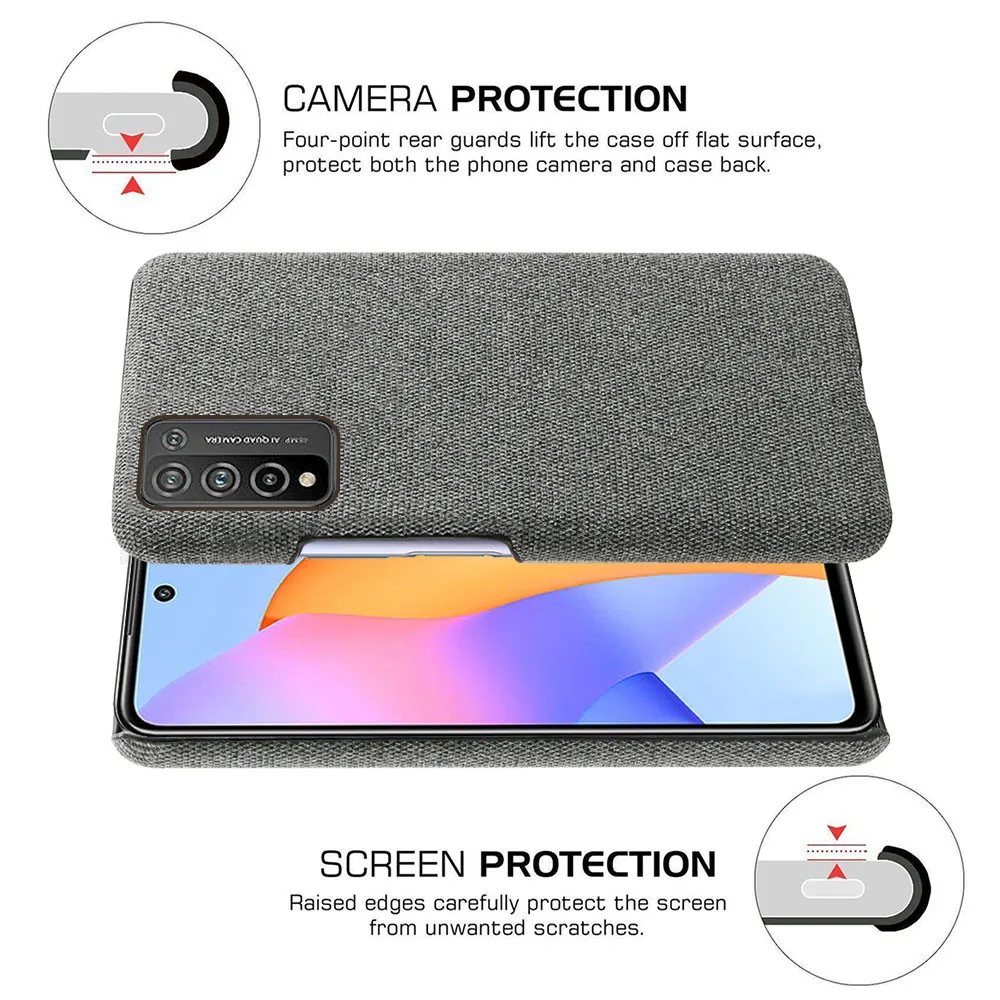 Slim Retro Cloth Hard Phone Cover for Huawei Honor 10x Lite - 6.67 ...
