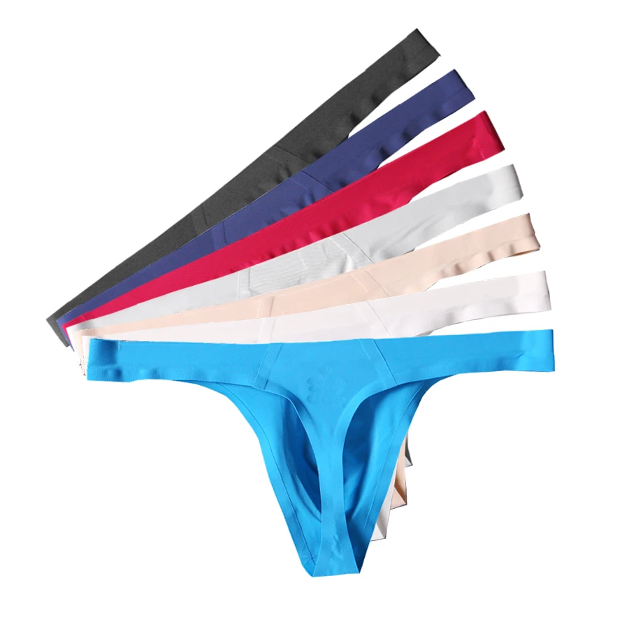 4pcs/Lot Mens Thong Sexy Silk seamless Underwear Briefs Bikini G-string ...