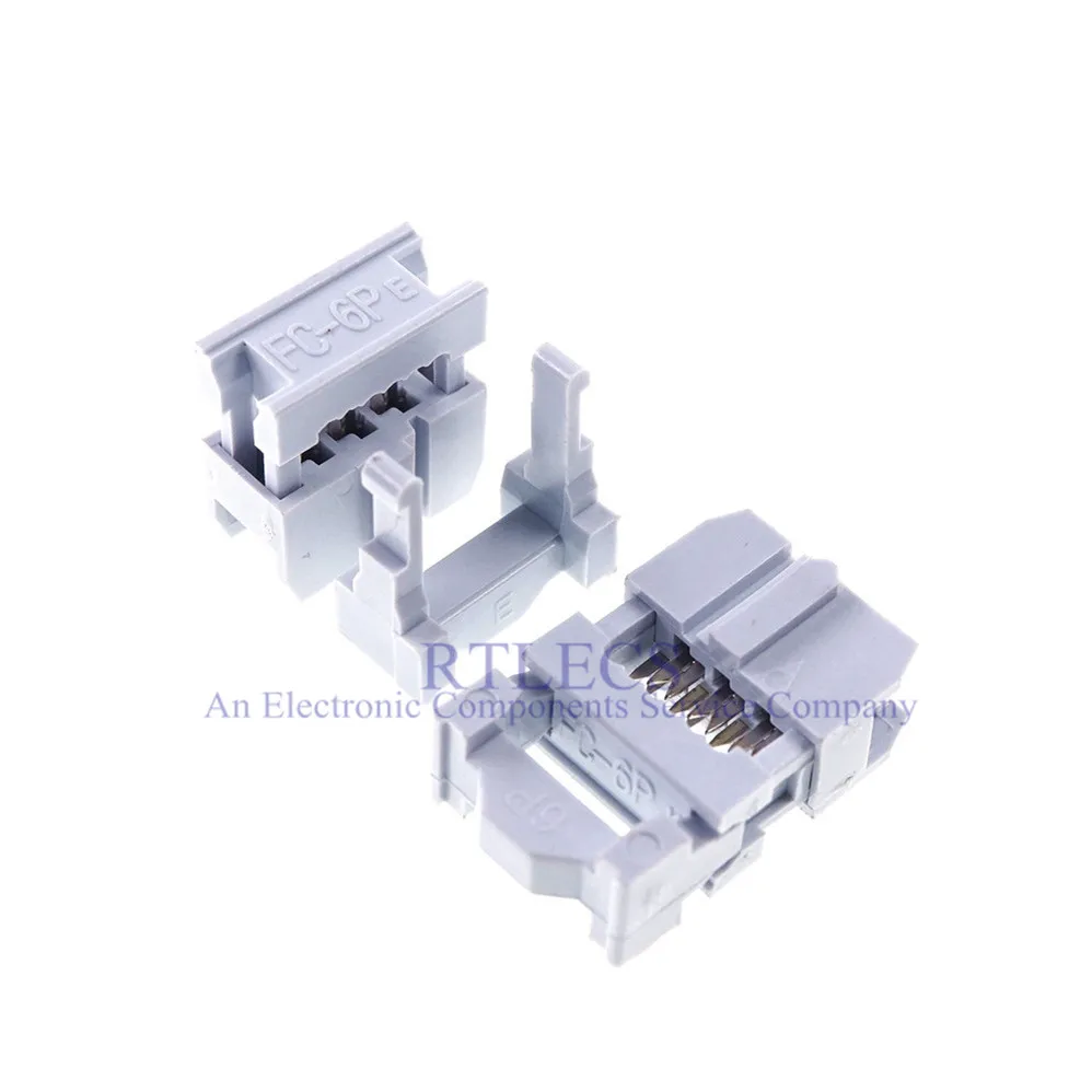 40pcs 0.100" 2.54mm Pitch 2x3 Pin 6 Position IDC Female Header Socket ...