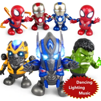 Electric Dancing Iron Man Action Figure Toy LED Flashlight Light Sound ...