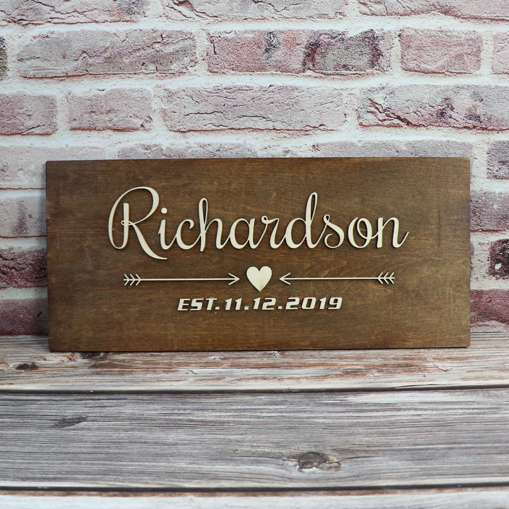 Wedding Sign Family Sign Personalized Family Name Wooden Sign Last Name ...