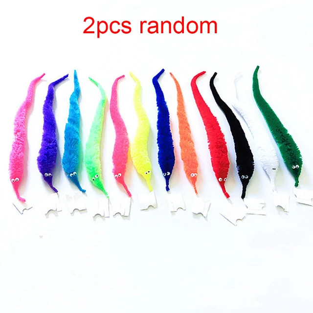 5/10/20pcs Twisty Worm Magic Toys Party Favors Fuzzy Worm On A String ...