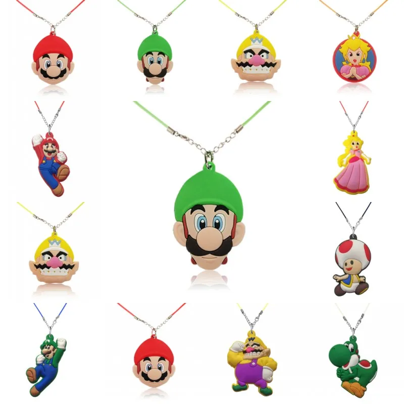 1pcs Pendant Necklace Cartoon Rope Chain Action Figure PVC Charm Kids ...