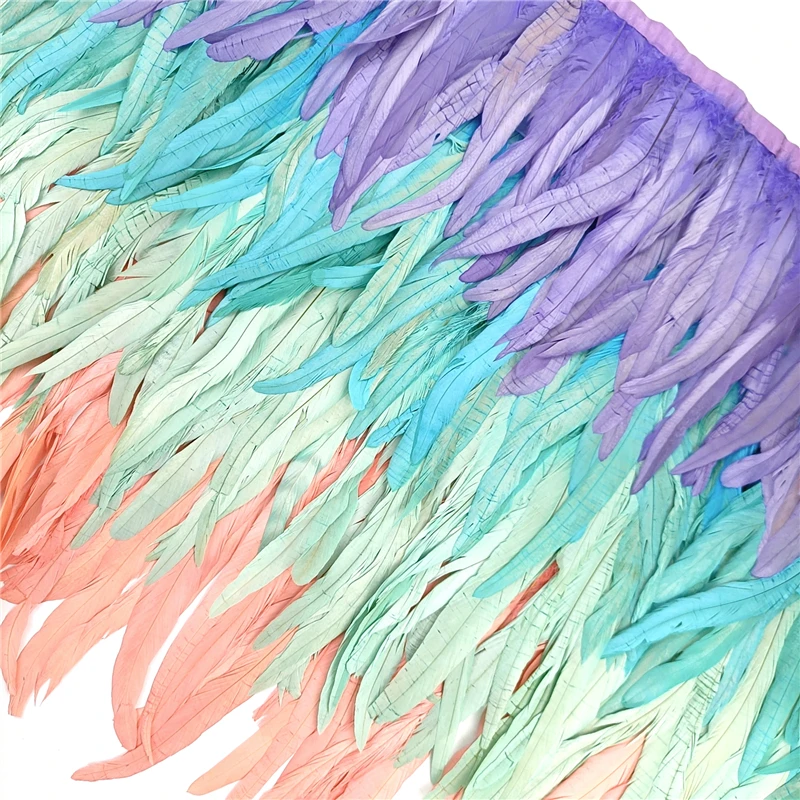 Plume de déco,Garnitures colorées en plumes de coq, 2 mètres, pour la ...