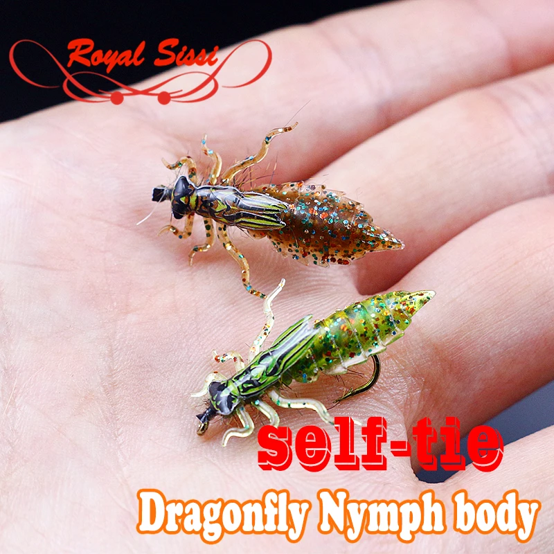 Royal Sissi 10pcs pack artificial dragonfly nymph rubber body&legs with ...