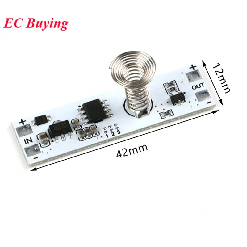 Dc 12v 정전식 터치 센서 스위치 Led 디밍 조광기 제어 램프 보드 모듈 스마트 홈 라이트 스트립용 3a 코일 스프링
