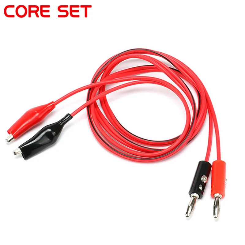 1 Meter Red And Black Alligator Testing Cable Cord Lead Clip To Banana ...
