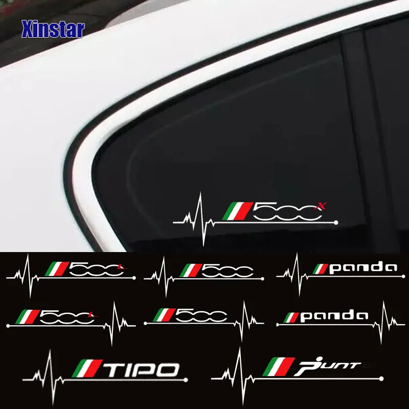 2Pcs-Car-Windows-Sticker-For-Fiat-500-500L-500X-500E-Panda-Punto-Tipo ...