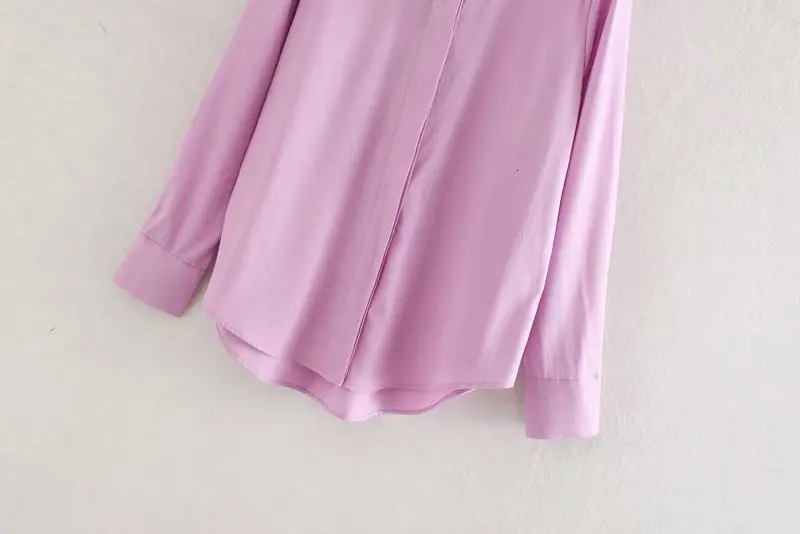Pink Long Sleeve Shirt Fall Ladies Tops Women Button Shirt haut femme ...